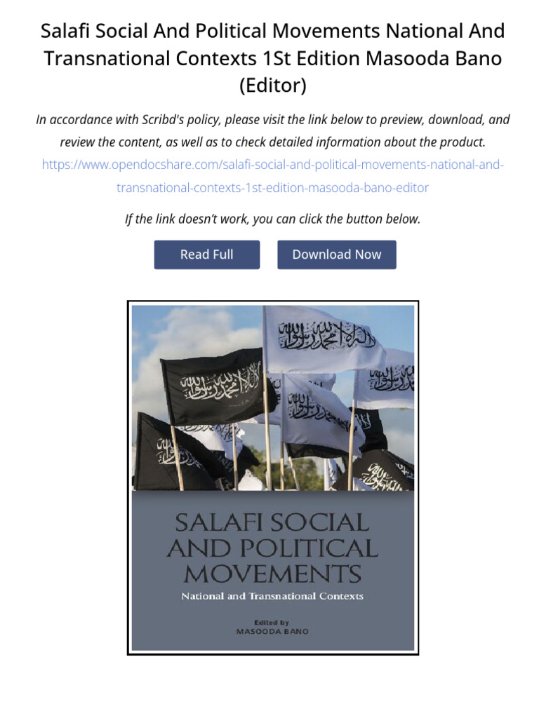 Salafi Social and Political Movements National and Transnational ...