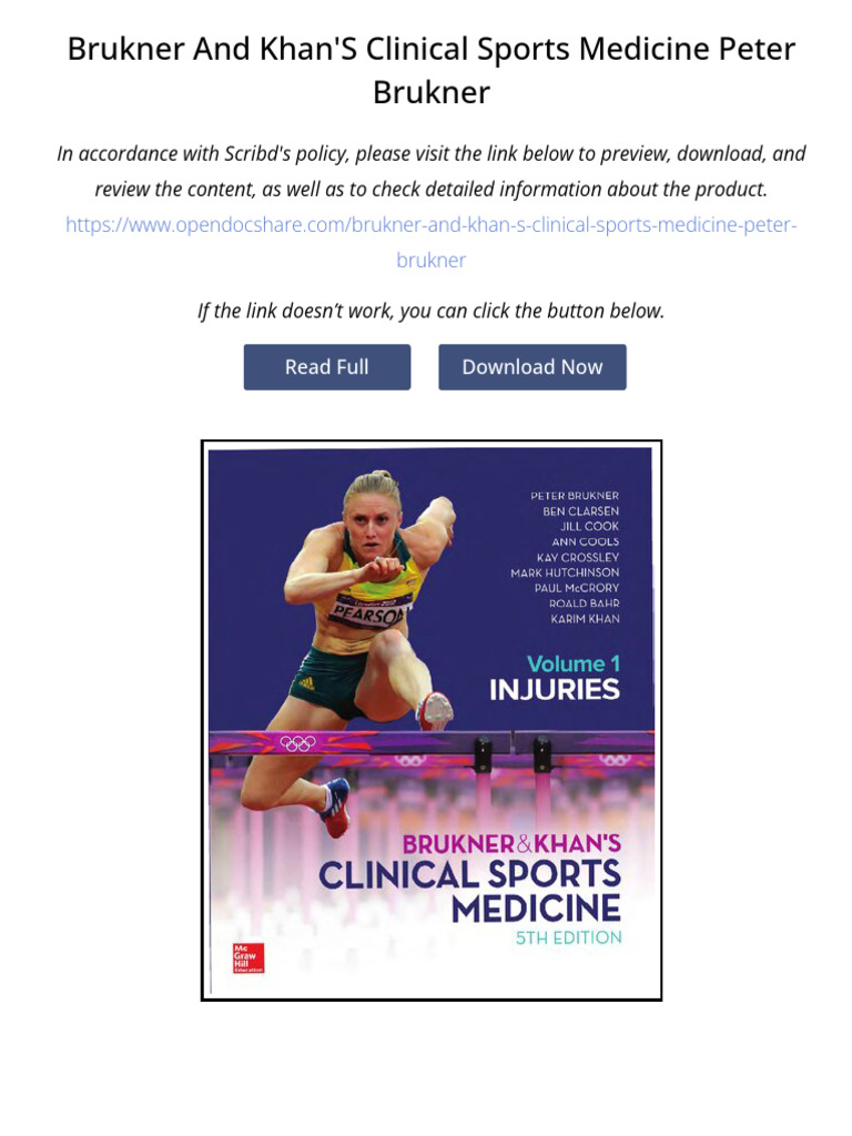 Brukner and Khan's clinical sports medicine Peter Brukner | PDF | Human ...