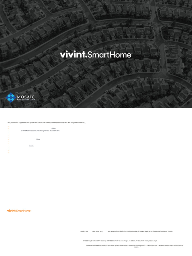 Vivint Smart Home Investor Presentation 2019.10.28 Updated | PDF | Form ...