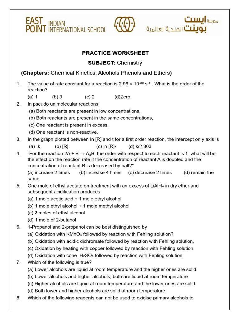 12-CHEMISTRY-17.12.2025-WS | PDF | Reaction Rate | Chemical Reactions