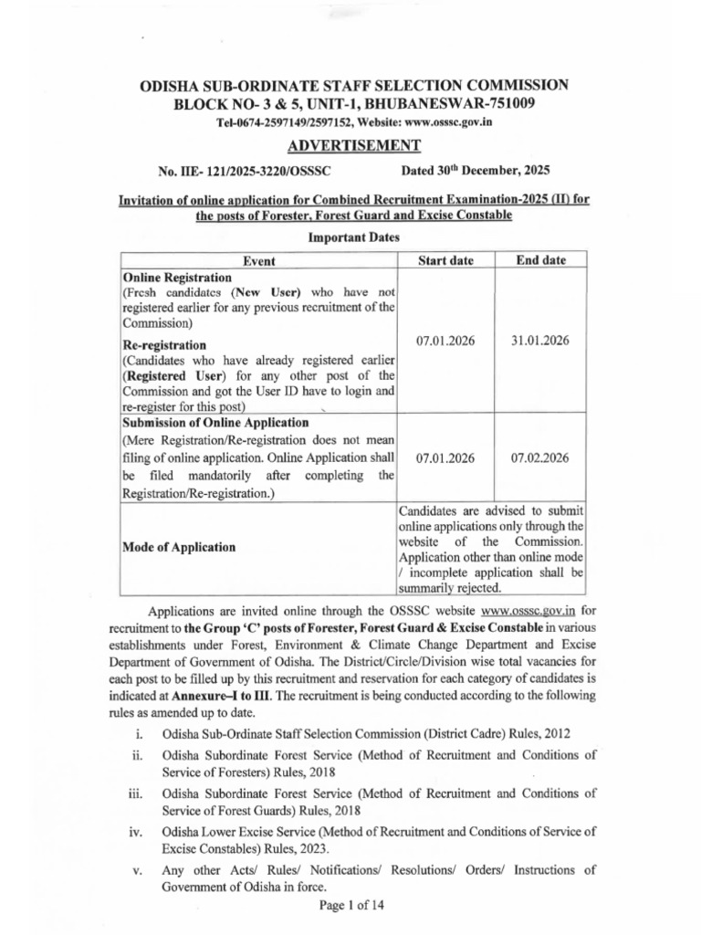 Full Notice OSSSC | PDF