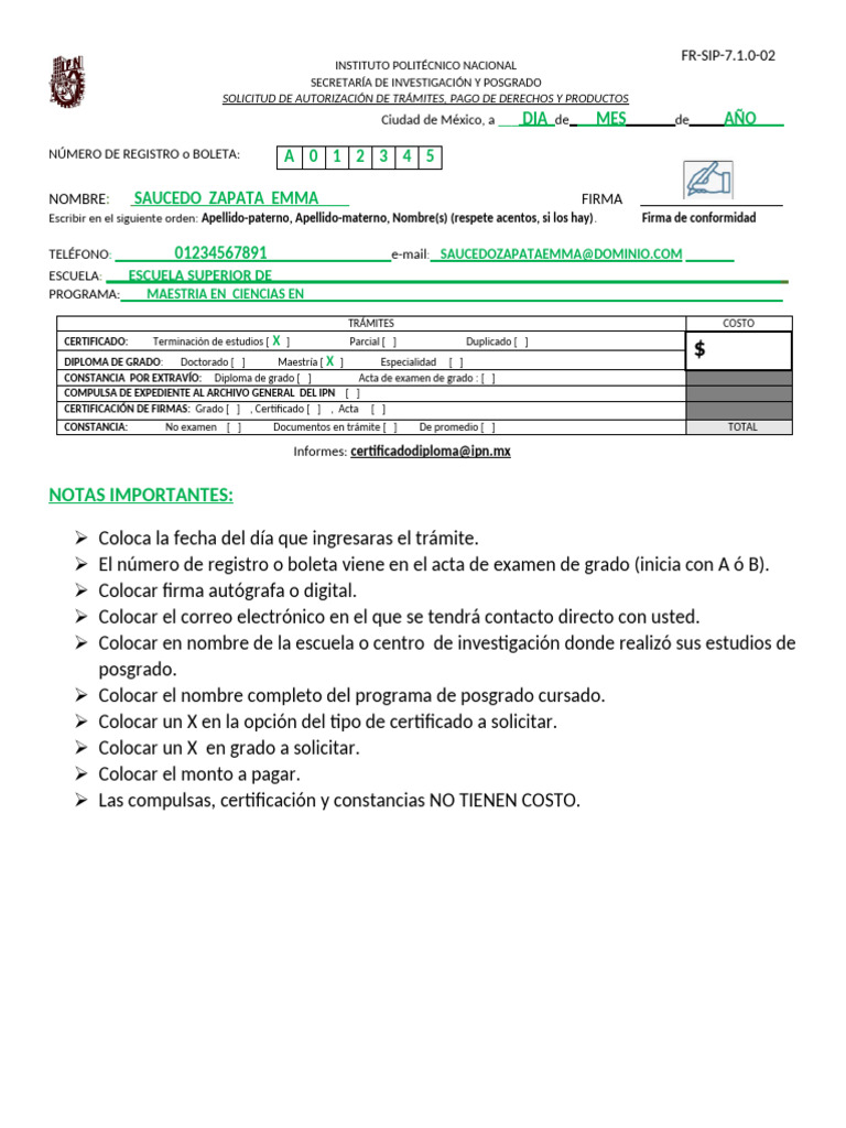 Solicitud de Trámites IPN 2023 | PDF | Diploma | Etapas educativas