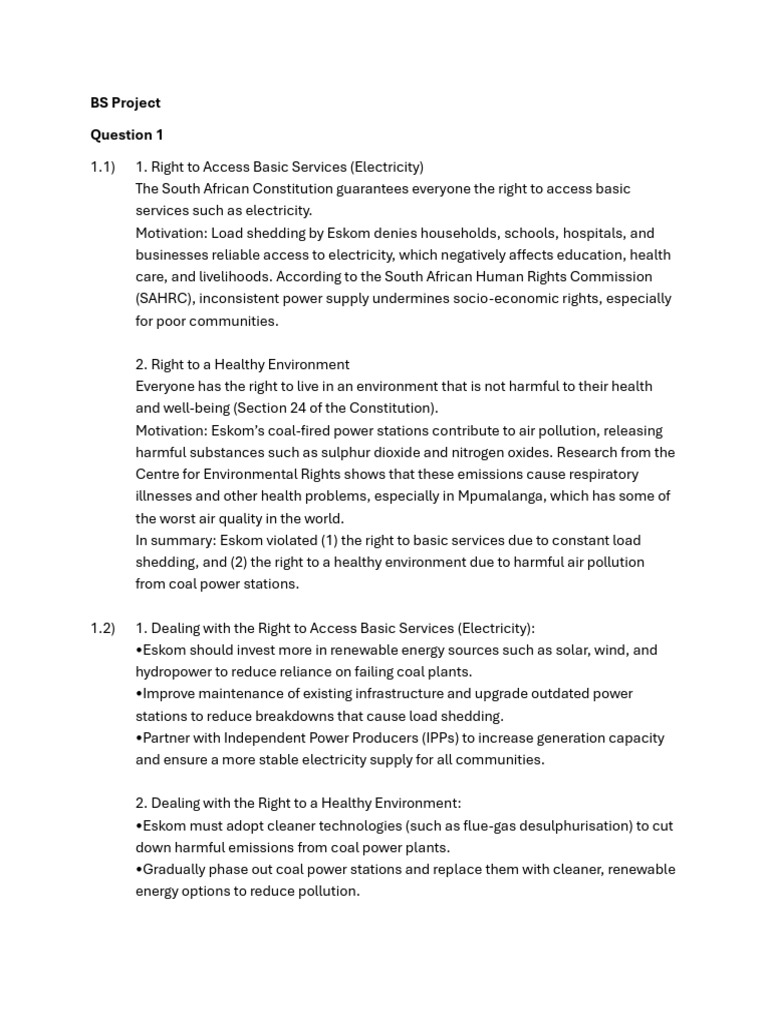 Hlompho BS Project | PDF | Air Pollution | Fossil Fuel Power Station