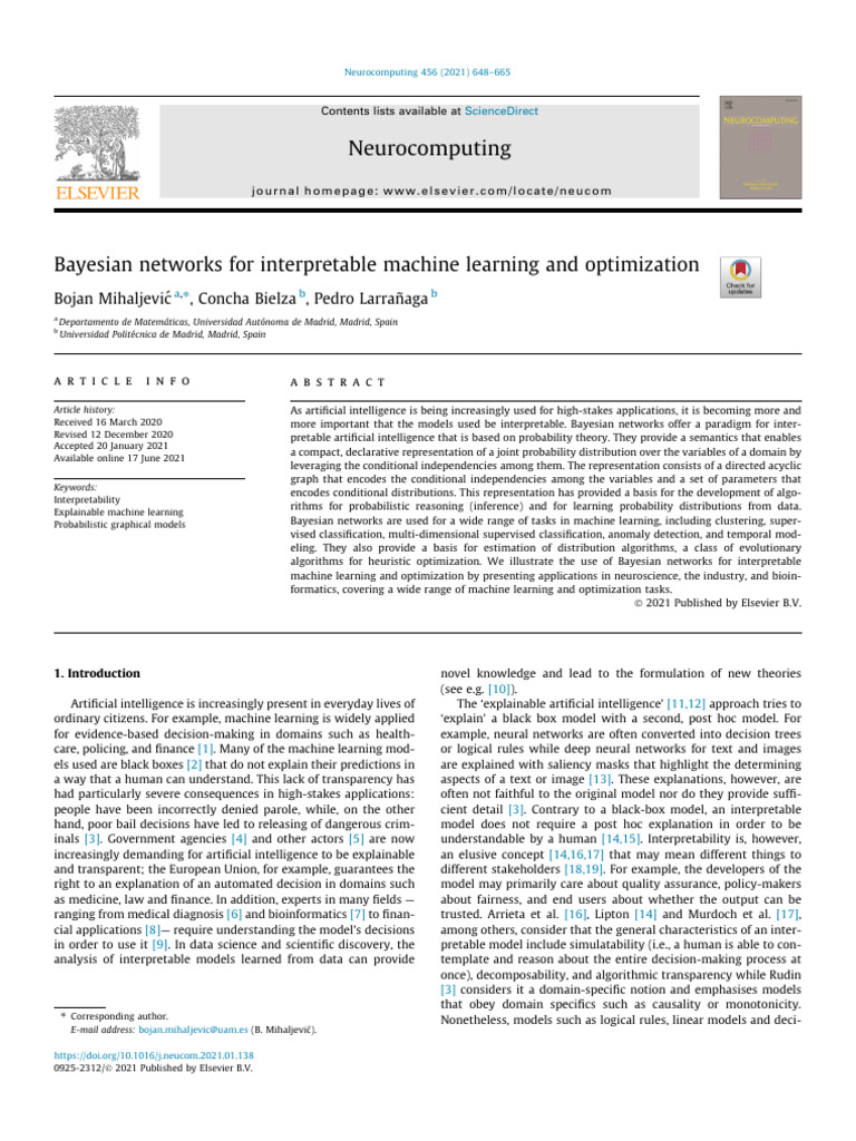 Bayesian Networks for Interpretable Machine Learning and Optimization ...