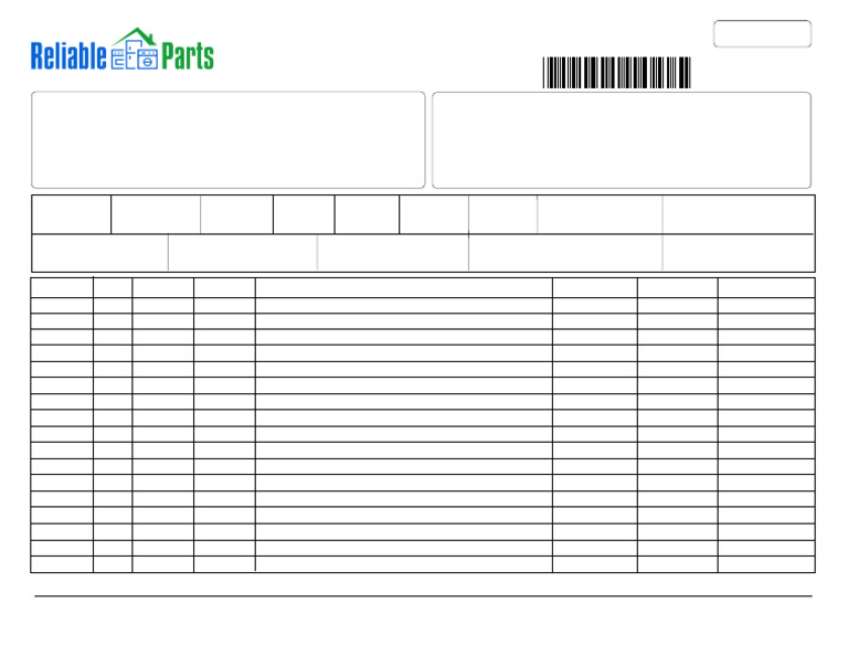 Reliable Parts Invoice for Igor Appliance | PDF