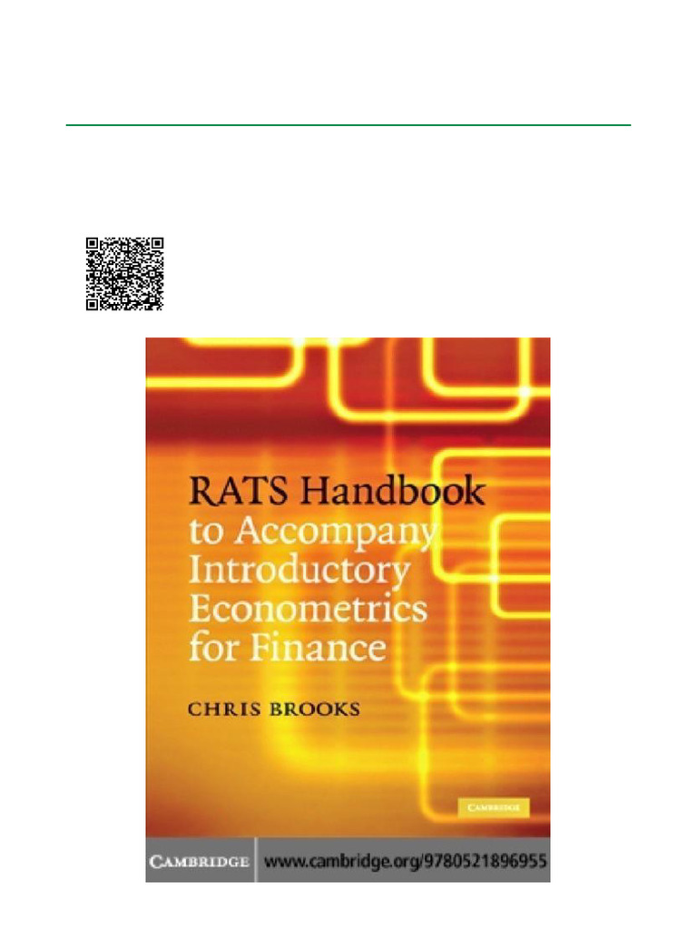 RATS Handbook to Accompany Introductory Econometrics for Finance 1st ...