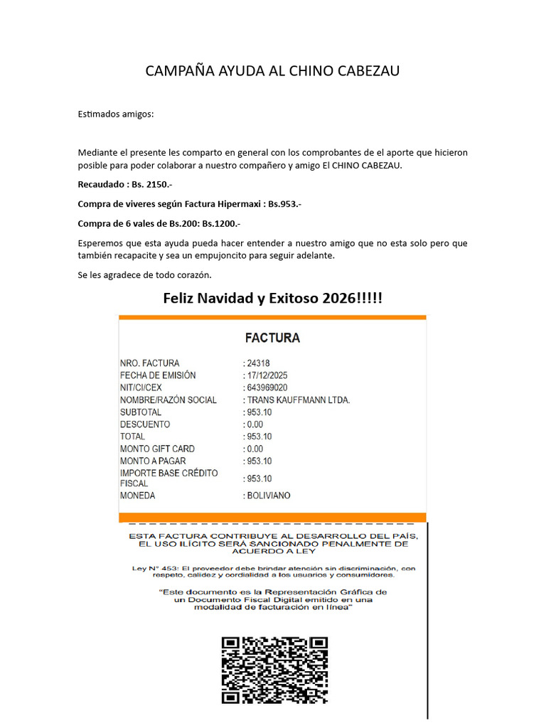 CAMPAÑA AYUDA AL CHINO CABEZAU | PDF
