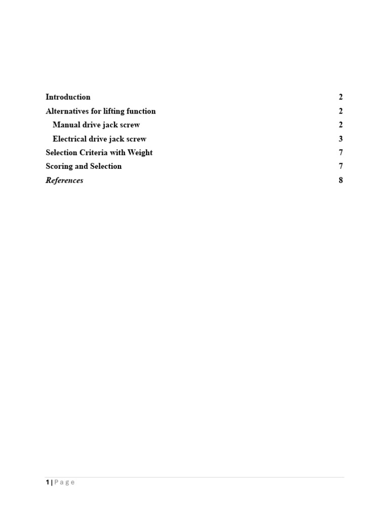 Concept Selection | PDF | Gear | Screw