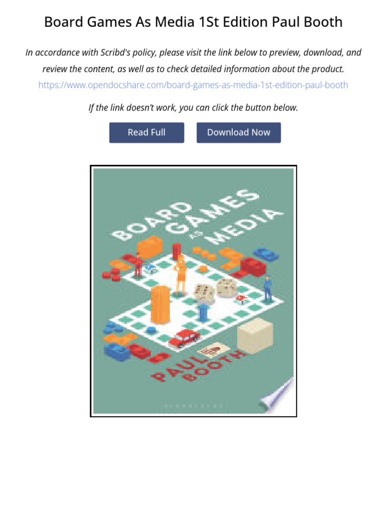 Board Games as Media 1st Edition Paul Booth | PDF