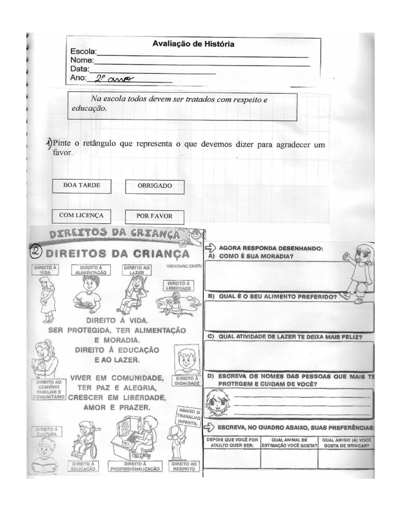 1ª Prova História 2º Ano | PDF