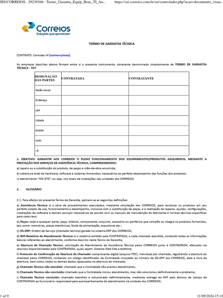 3_TERMO_GARANTIA | PDF | Planejamento de recursos empresariais | Rede mundial de computadores