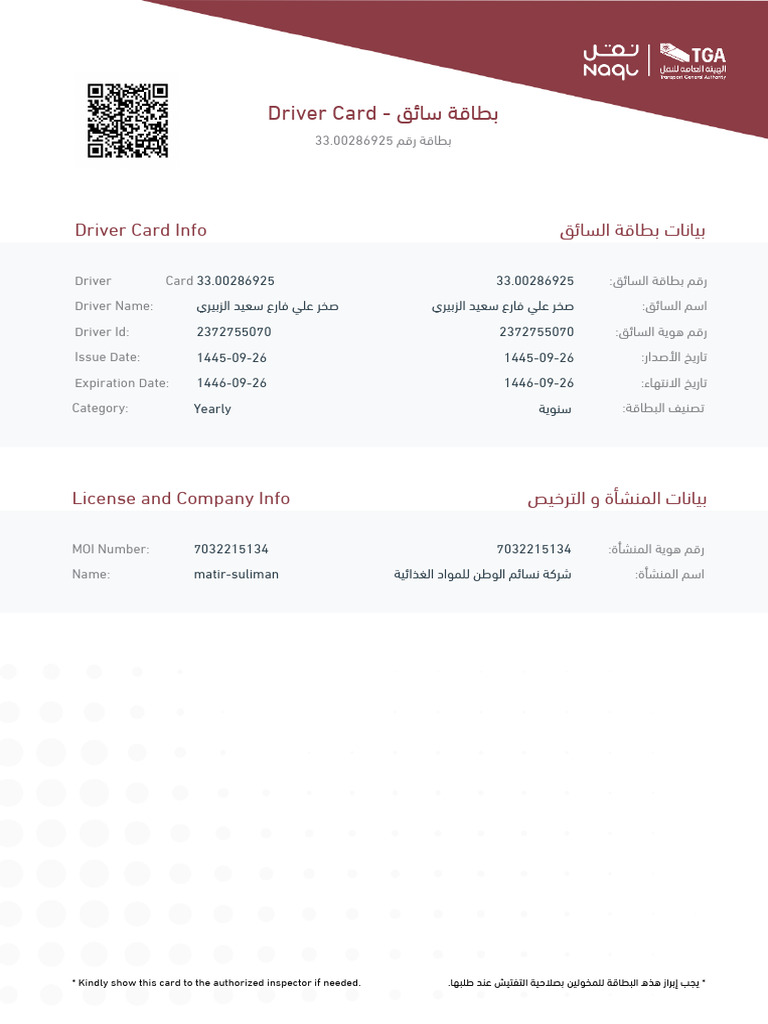 Driver Card Information and Details | PDF