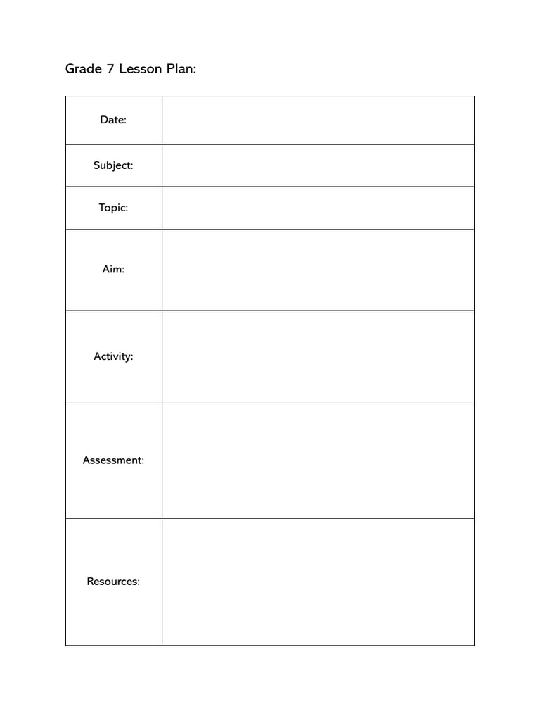 Lesson Plan Template Intermediate Phase | PDF