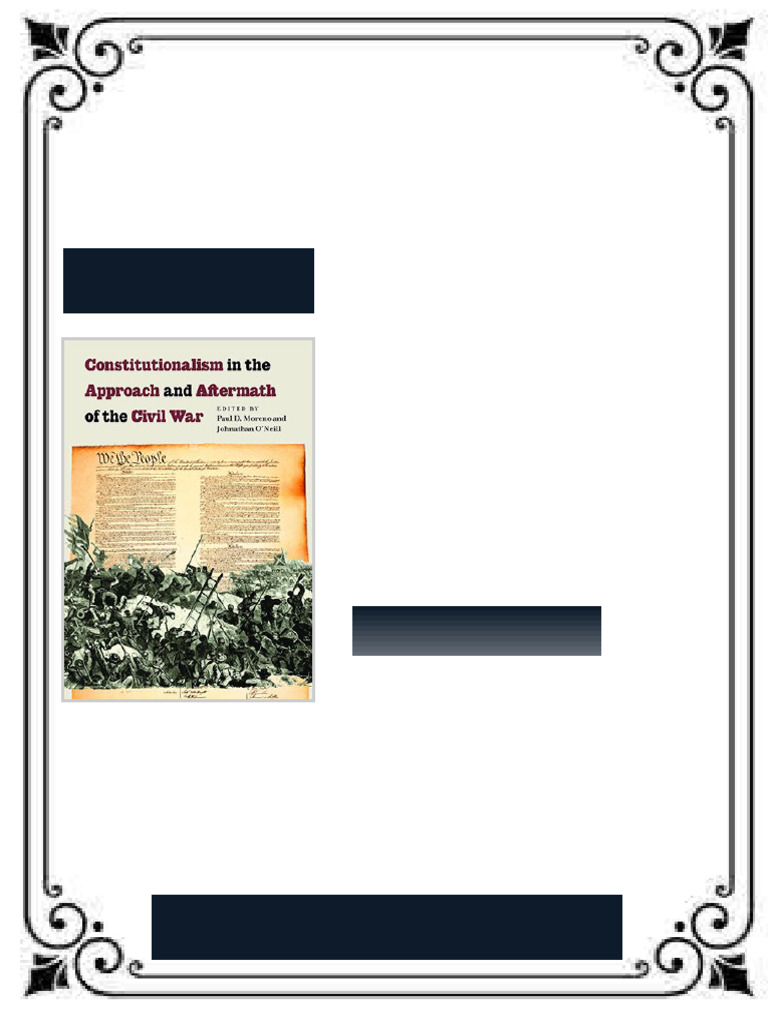 Constitutionalism in the Approach and Aftermath of the Civil War 1st ...