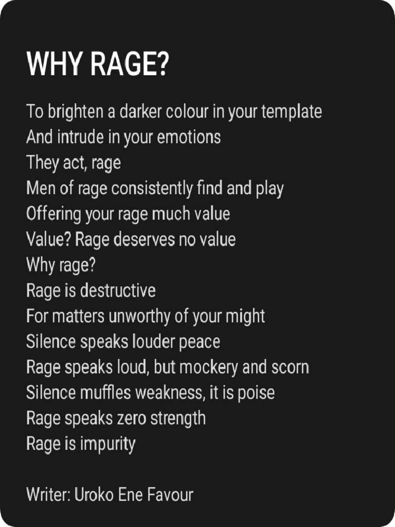 Why Rage | PDF