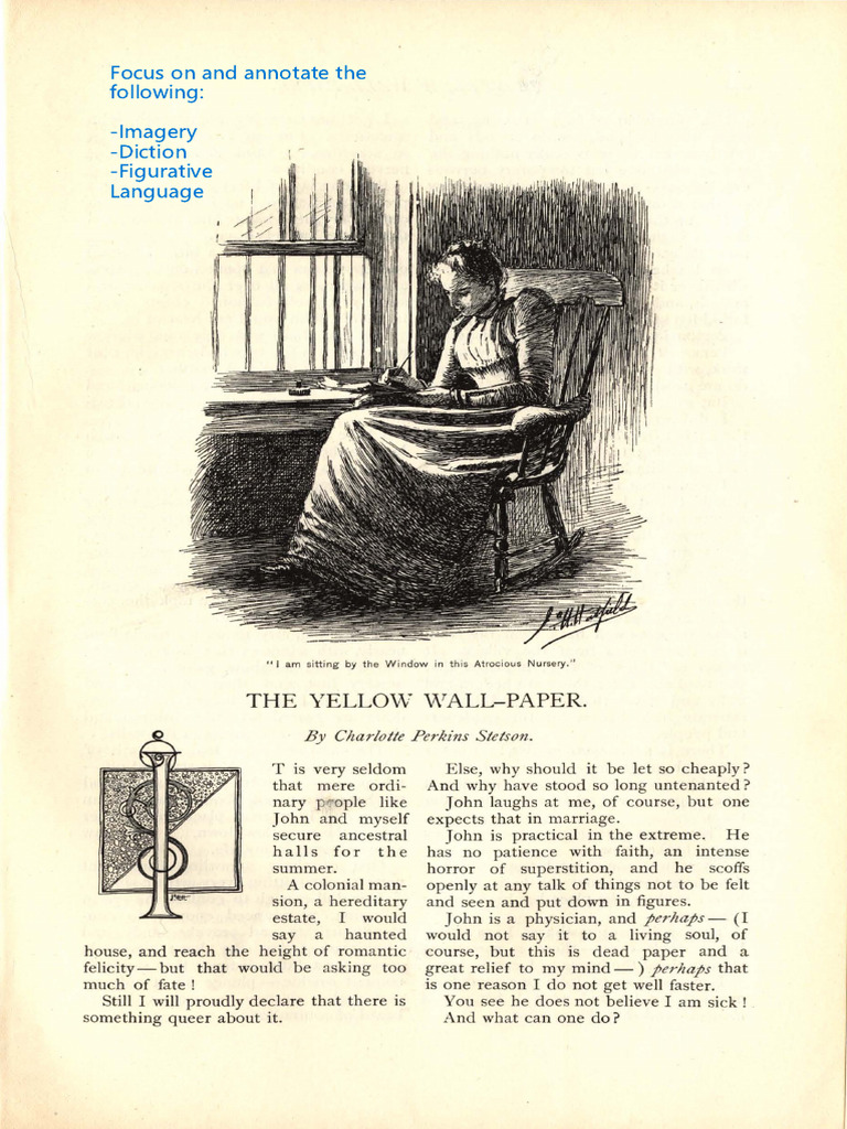The Yellow Wall Paper (2) Reading | PDF | The Yellow Wallpaper