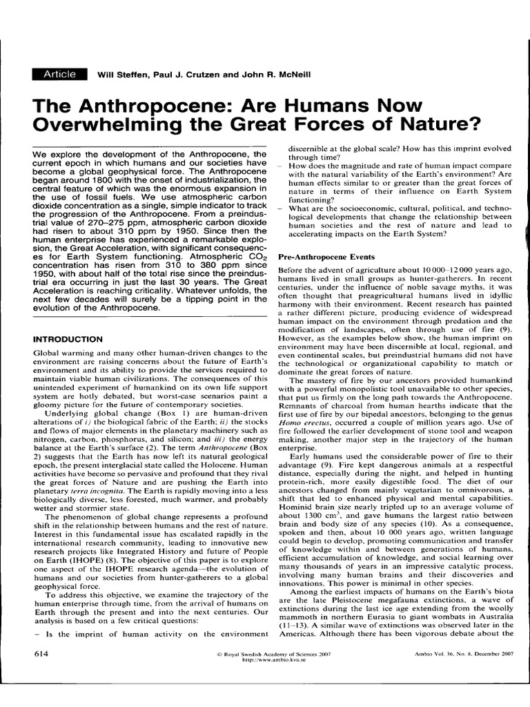 Anthropocene 2007 | PDF
