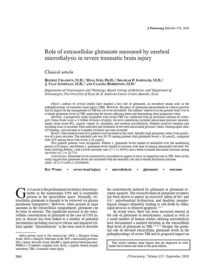 Cha Moun 2010 | PDF | Traumatic Brain Injury | Medical Specialties