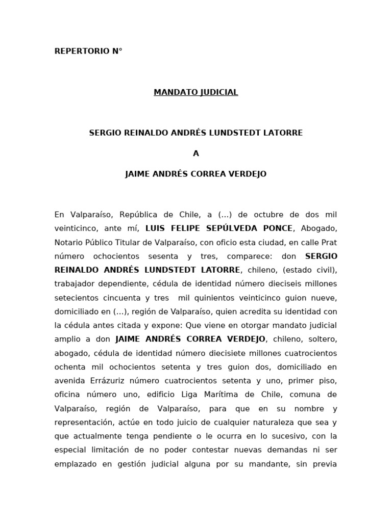 Mandato Judicial en Valparaíso | PDF