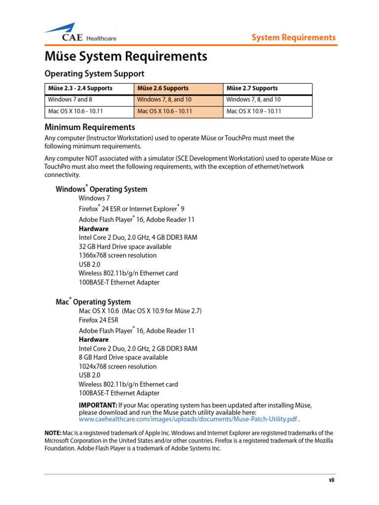 MUSE System Requirements | PDF