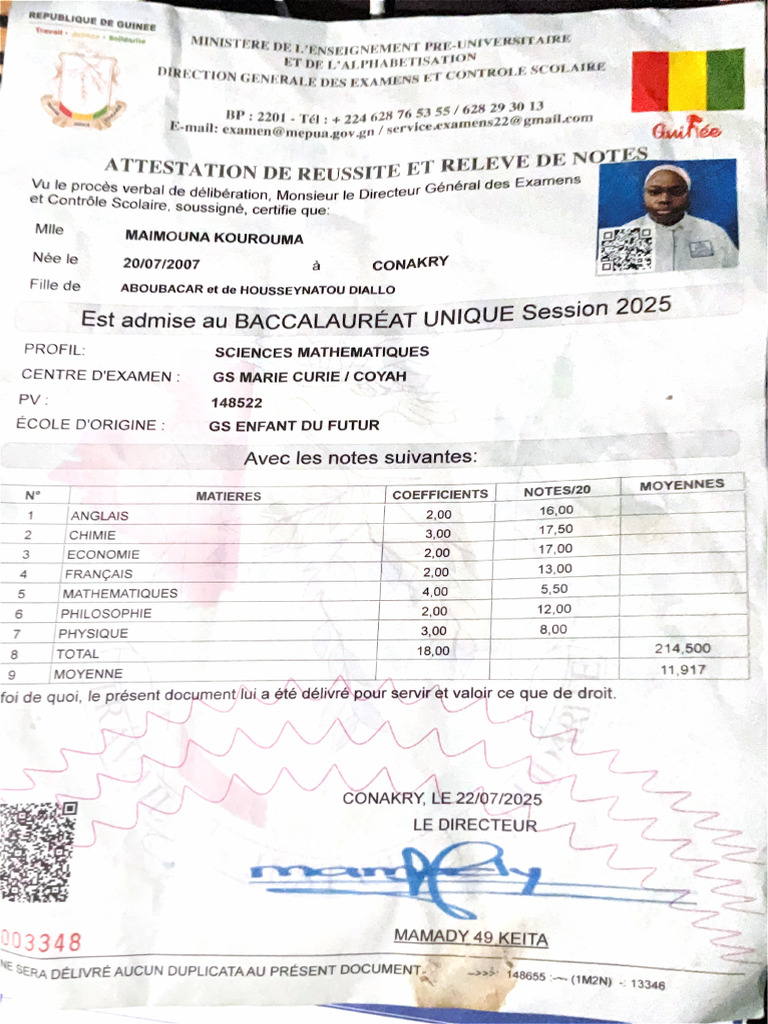 Relevé Bac | PDF