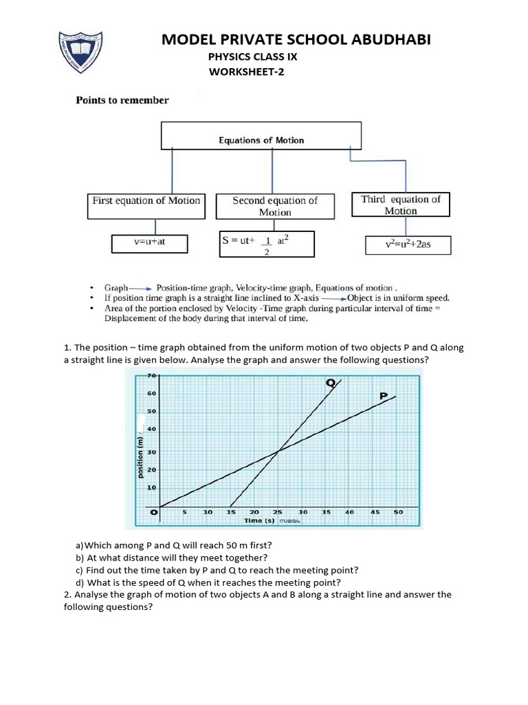 9 Kb Equations of Motion Worksheet 2 | PDF | Acceleration | Velocity