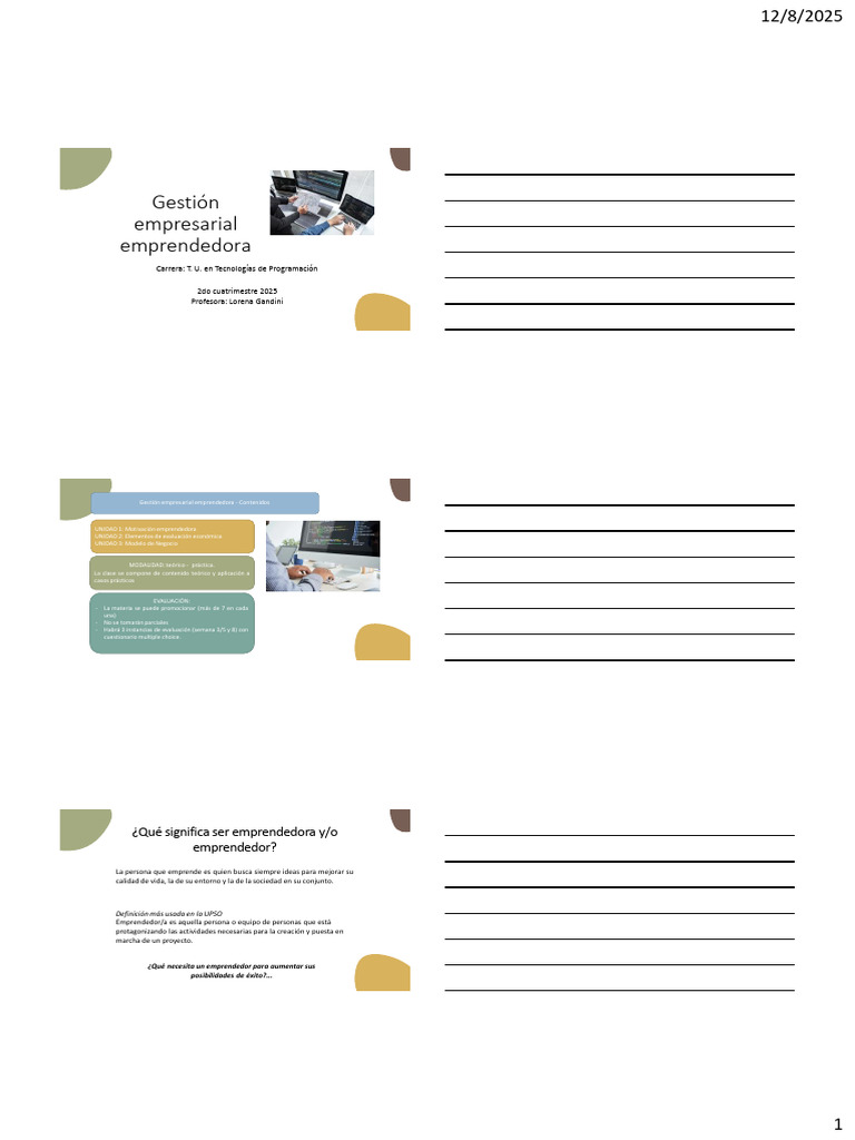 Gestión Empresarial Emprendedora 2025 | PDF | Iniciativa empresarial