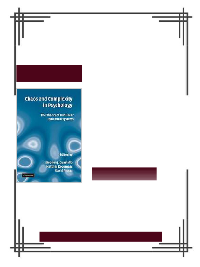 Chaos and Complexity in Psychology The Theory of Nonlinear Dynamical ...