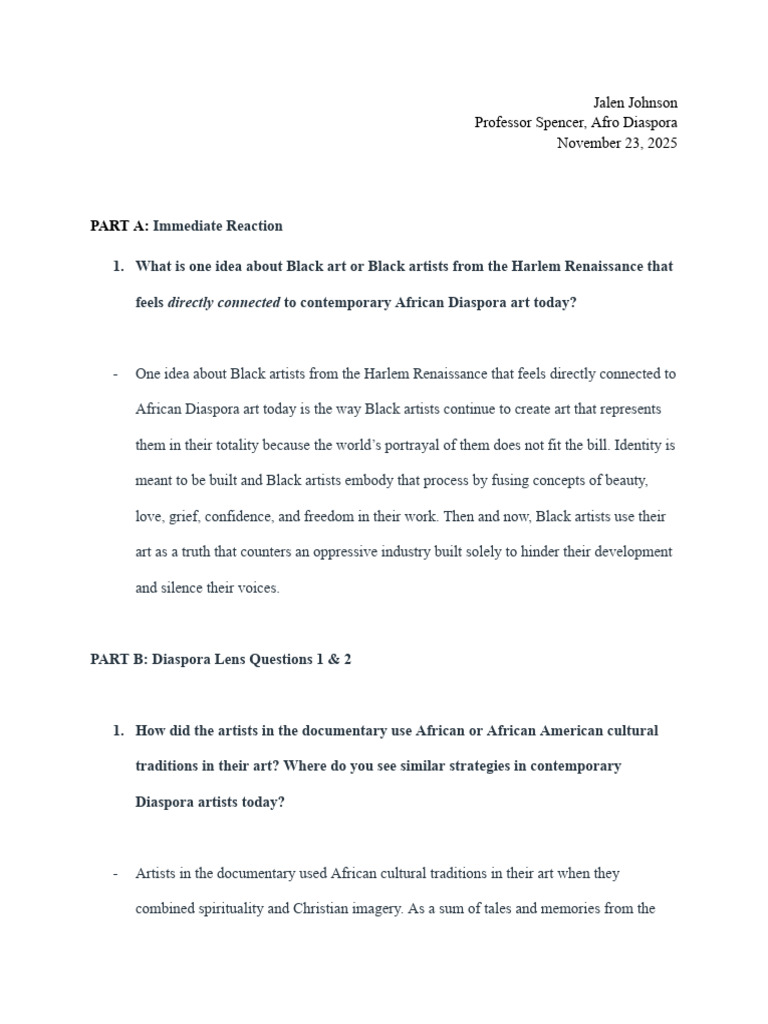 Harlem Renaissance Doc. - Jalen Johnson | PDF | Harlem Renaissance