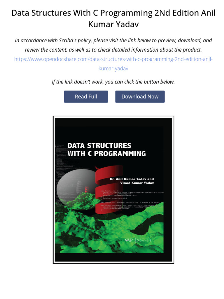 Data Structures with C Programming 2nd Edition Anil Kumar Yadav | PDF | Data Type | Queue ...