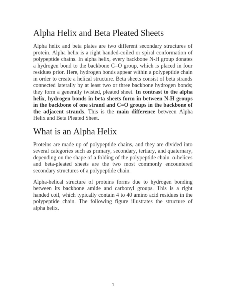 Alpha Helix and Beta Pleated Sheets | PDF | Beta Sheet | Alpha Helix
