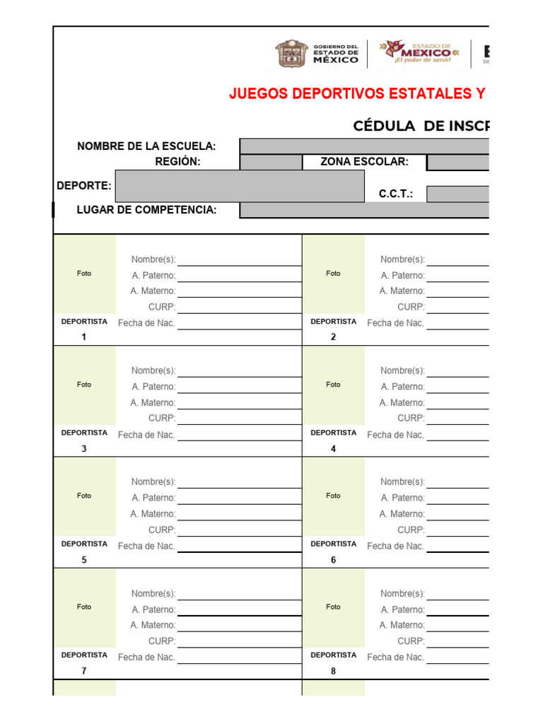 Cédula de Inscripción 2025-2026 | PDF
