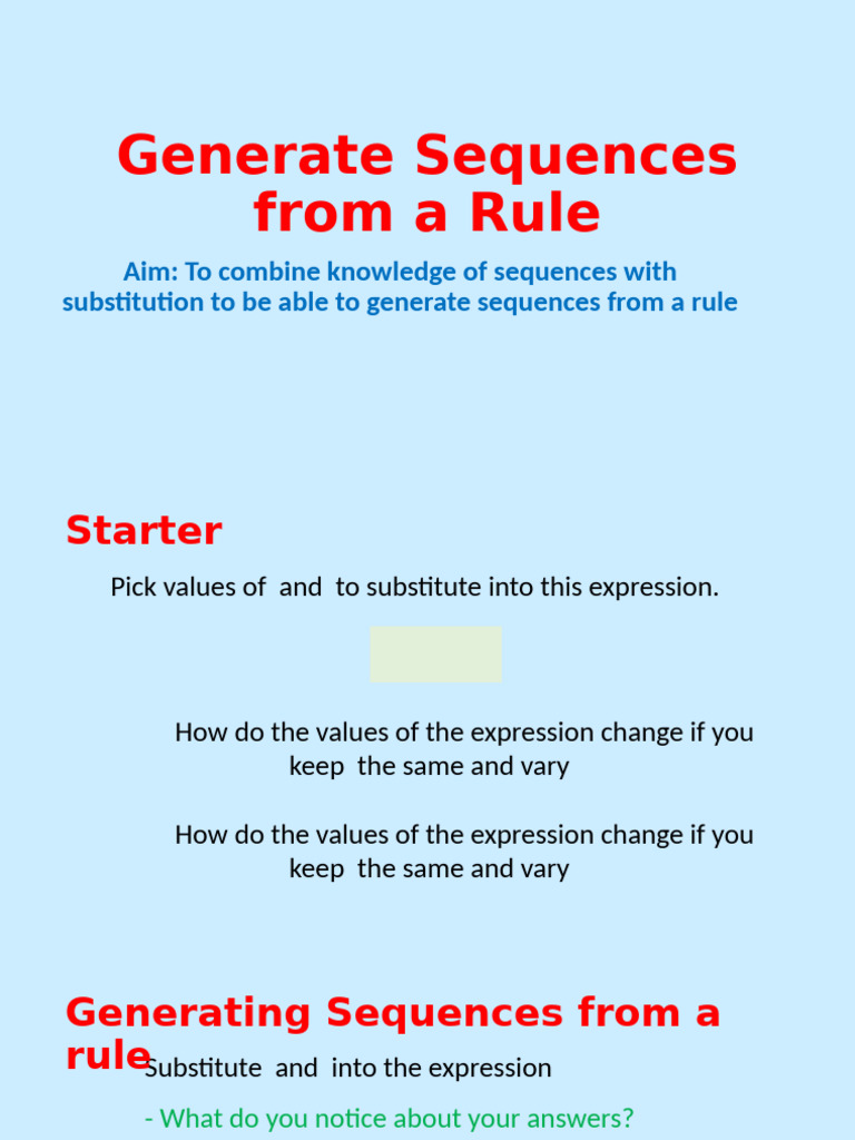 Algebraic Notation - Lesson 10 | PDF | Sequence | Mathematics