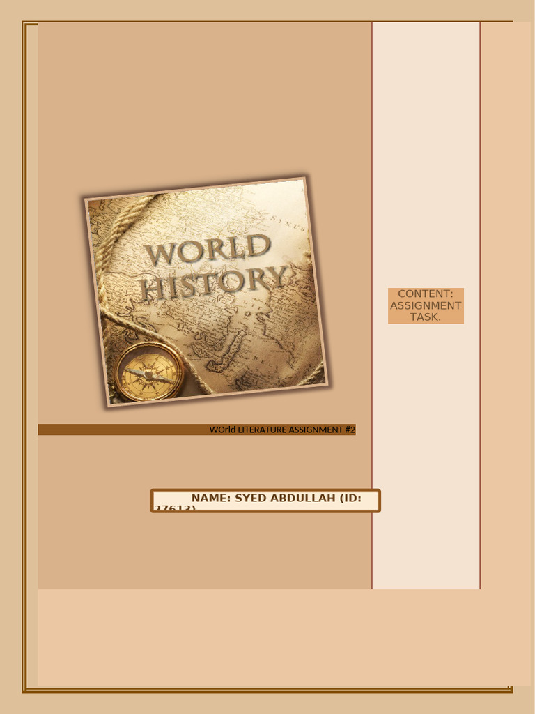 Syed Abdullah_(ID-27613)_World Literature Assignment #2 | PDF | King Lear | Humanism