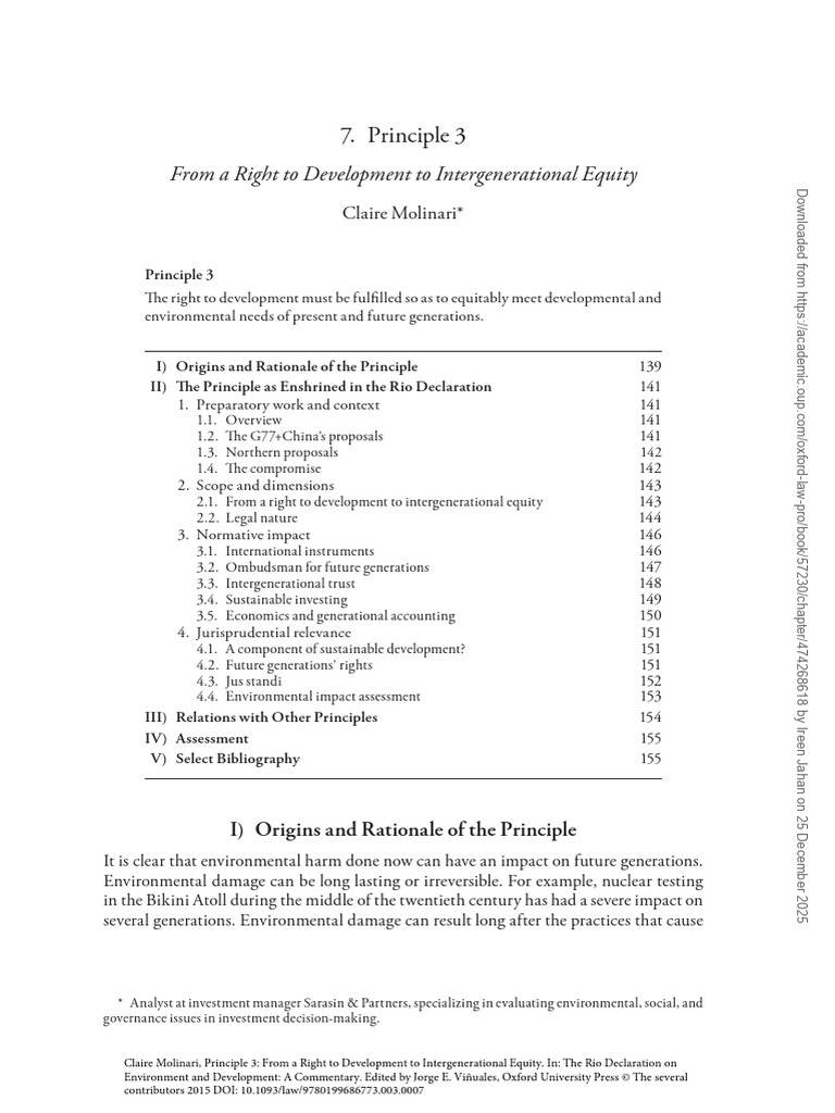 From a Right to Development to Intergenerational Equity | PDF ...