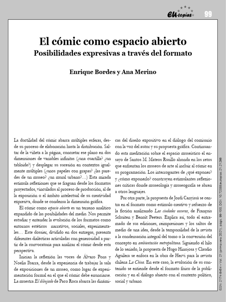 Merino El Comic Como Espacio Abierto | PDF | Cómics | Educación en ...