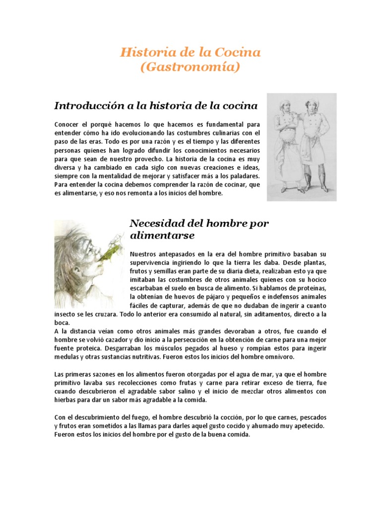 Historia De La Cocina Pdf Cocinando Artes Culinarias