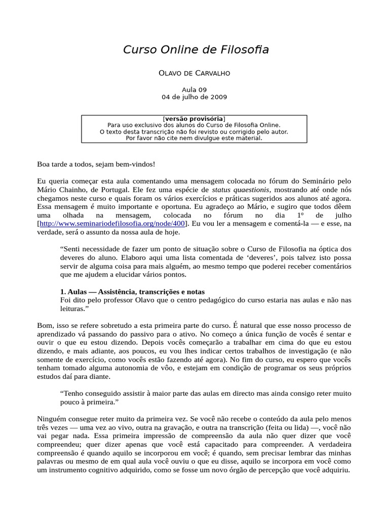 COF AULA 13 | PDF | Experiência | Aristóteles