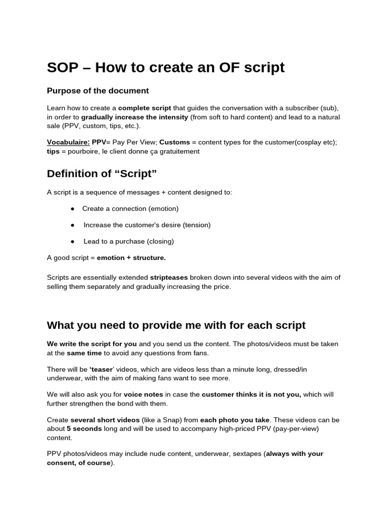 Comment créer un script OF (UK) | PDF