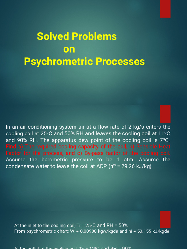 Solved Problems in psycrometric processes | PDF | Temperature ...