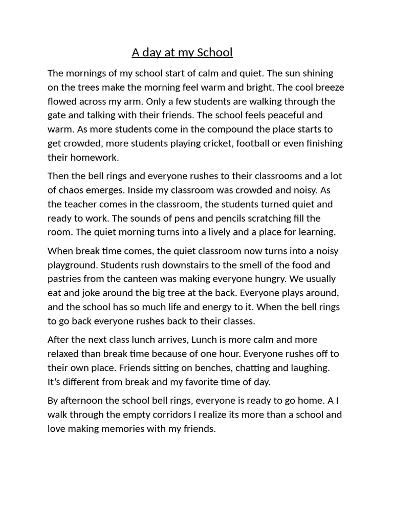 A Day at My School | PDF
