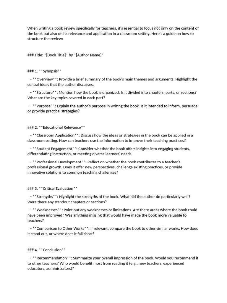TEACH LIKE a CHAMPION 2.0_When Writing a Book Review Specifically for ...