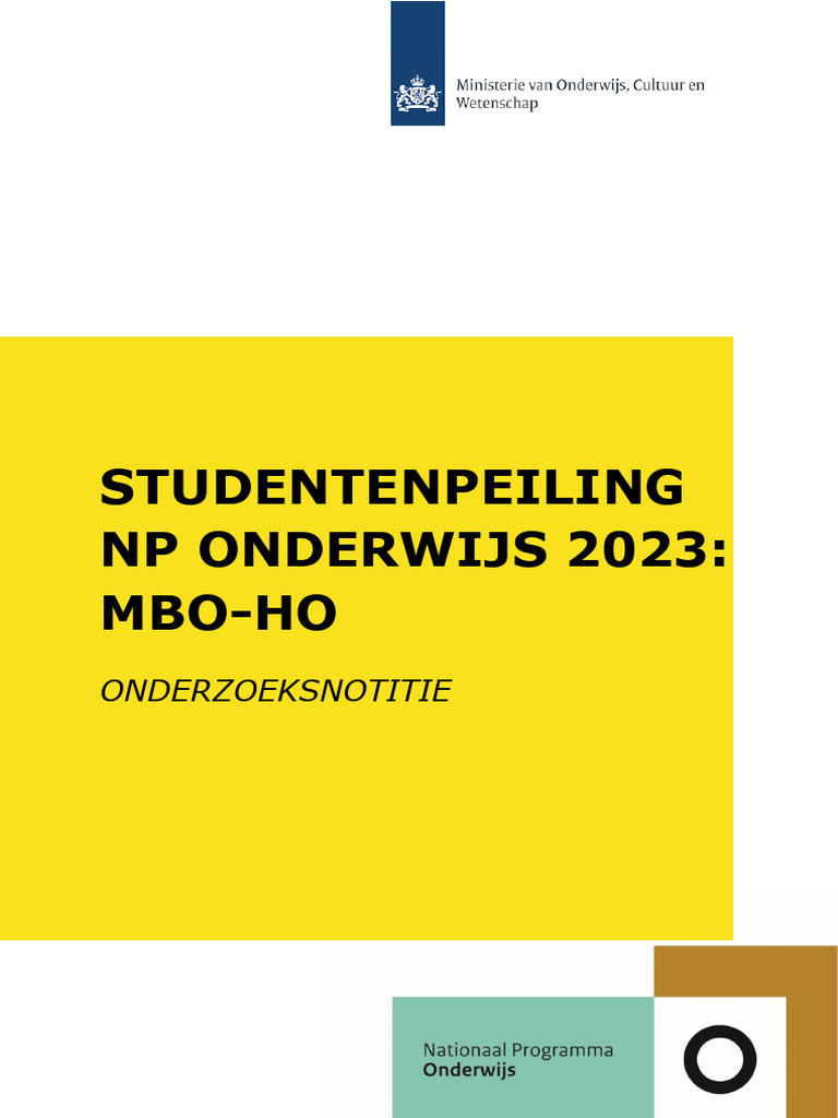 Notitie Studentenpeiling NP Onderwijs 2023 | PDF