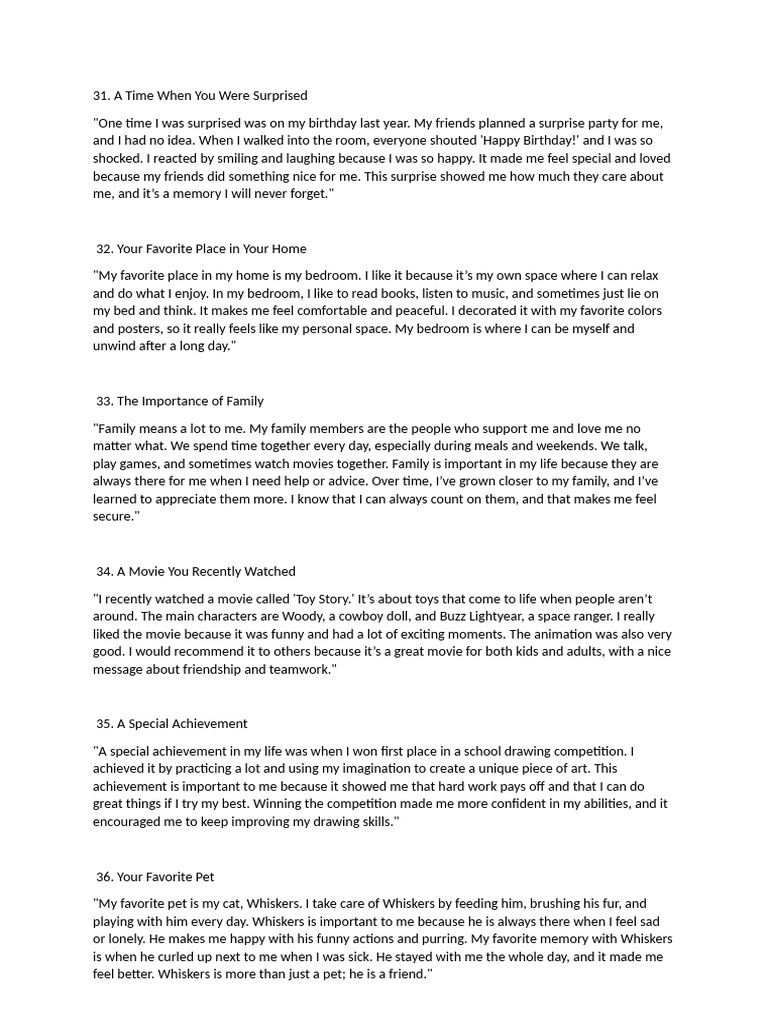 Speaking Topic 2 | PDF