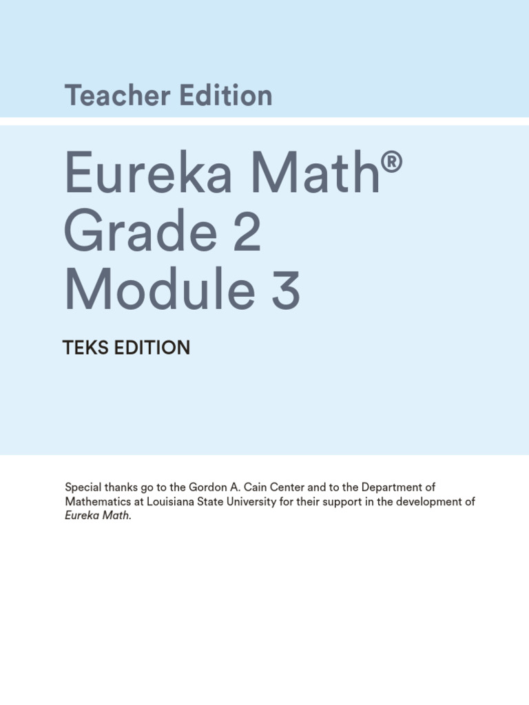 Grade 2 Eureka Math Module 3 Overview | PDF | Numbers | Mathematics