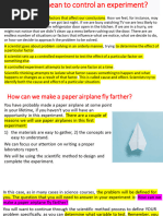 Paper Airplane Experiment Guide | PDF | Experiment | Chart