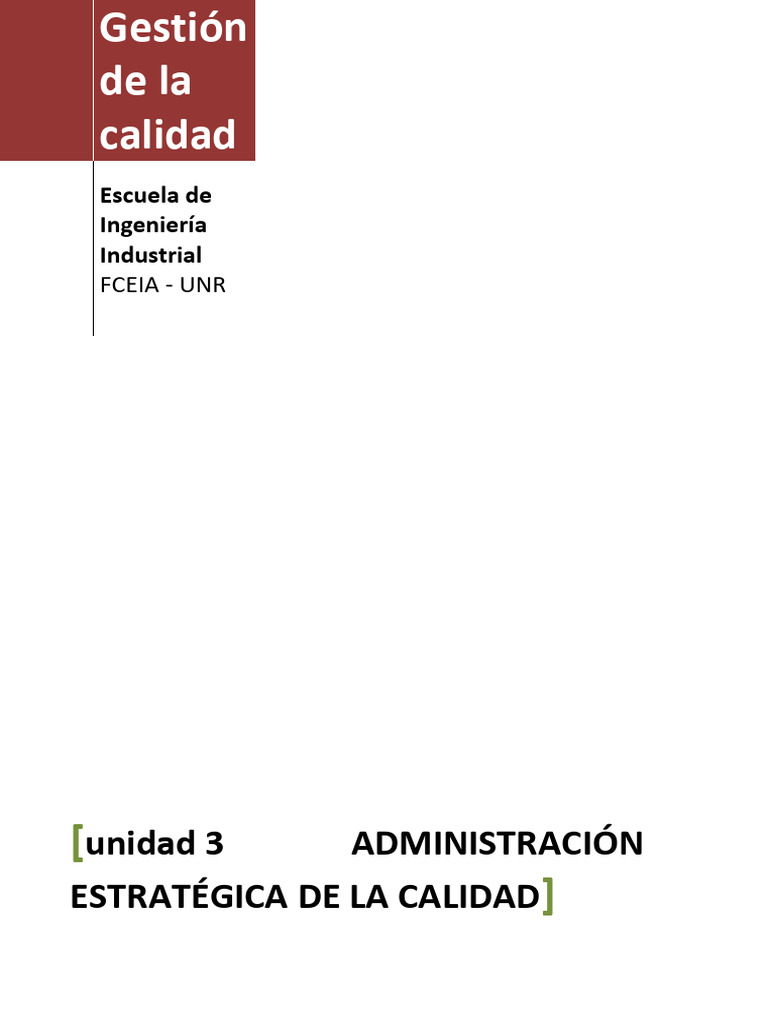 3 - Administracion Estrategica de La Calidad - 2025 | PDF | Calidad ...