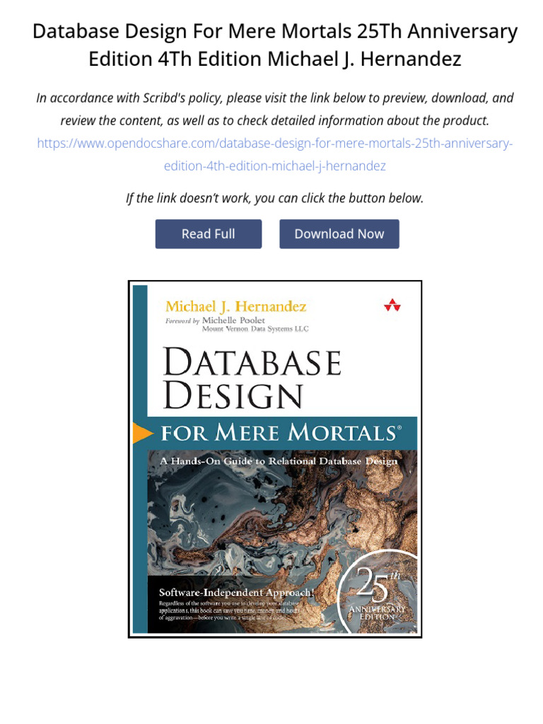 Database Design for Mere Mortals 25th Anniversary Edition 4th Edition ...