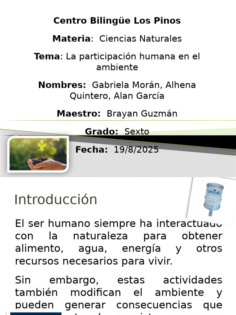 Impacto Humano en el Ambiente Natural | PDF