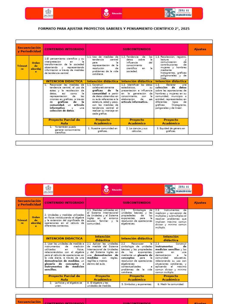 FORMATO PARA AJUSTAR PROYECTOS SPC 2° 2025 | PDF | Fuerza | Importar